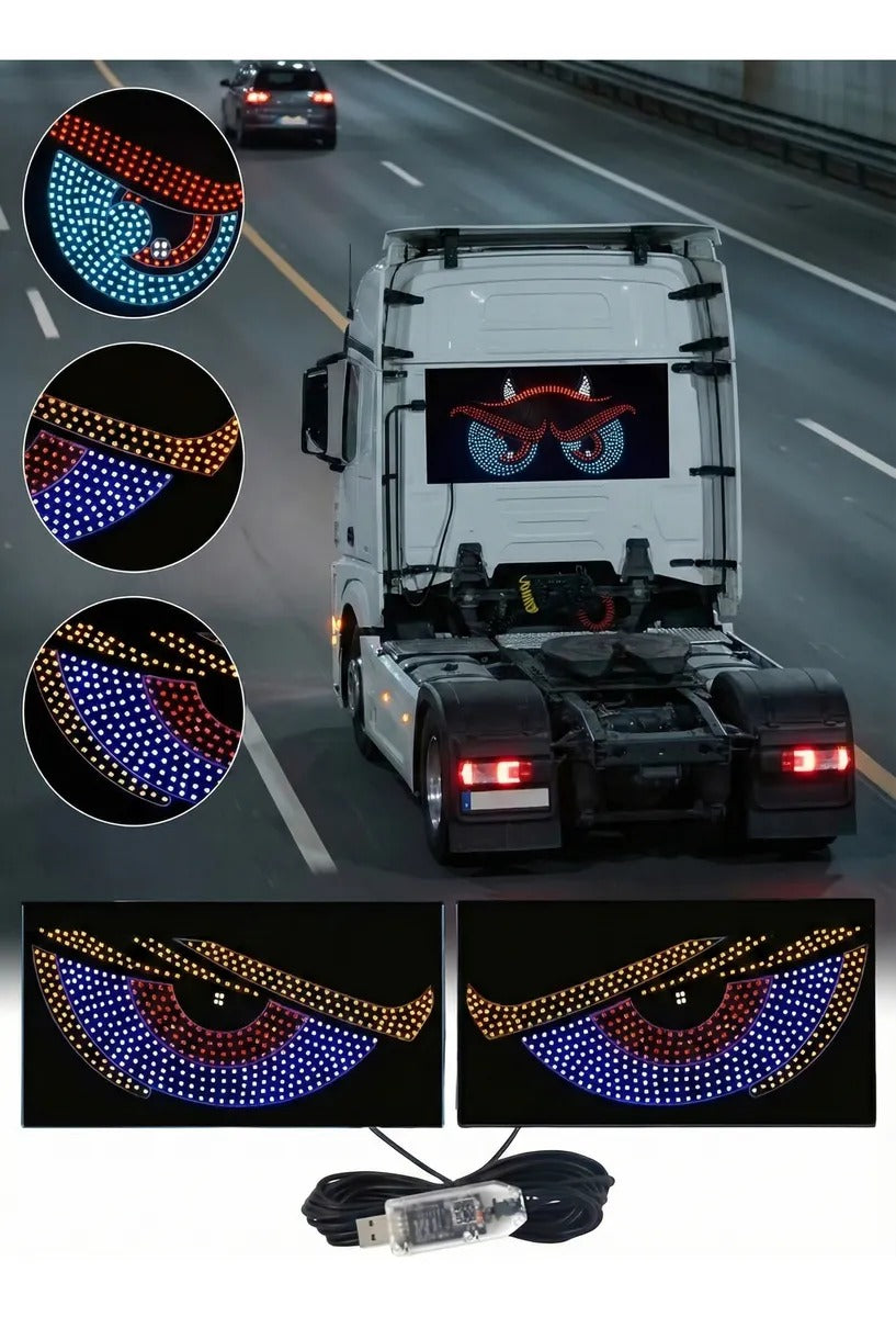 Luces LED Ojos Diablo para Parabrisas – 3 Piezas 11 Modos USB – MeelTech