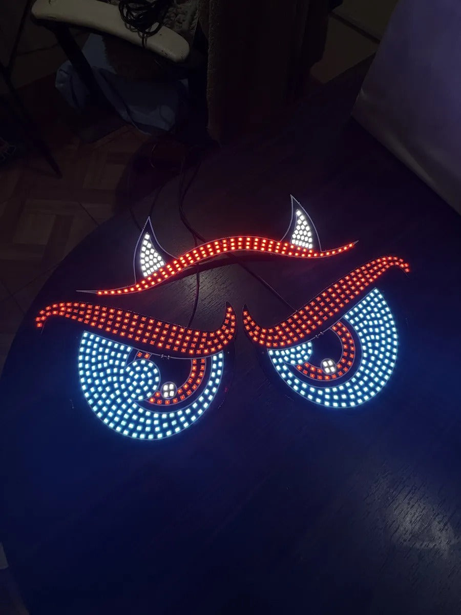 Luces LED Ojos Diablo para Parabrisas – 3 Piezas 11 Modos USB – MeelTech